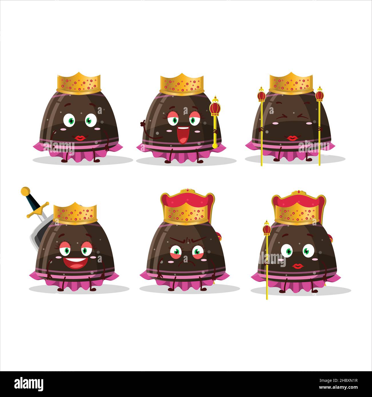 Queen and her magic clothes cartoon of chocolate jelly gummy candy ...
