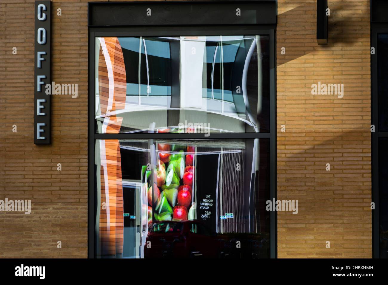 London coffee shop refections hi-res stock photography and images - Alamy