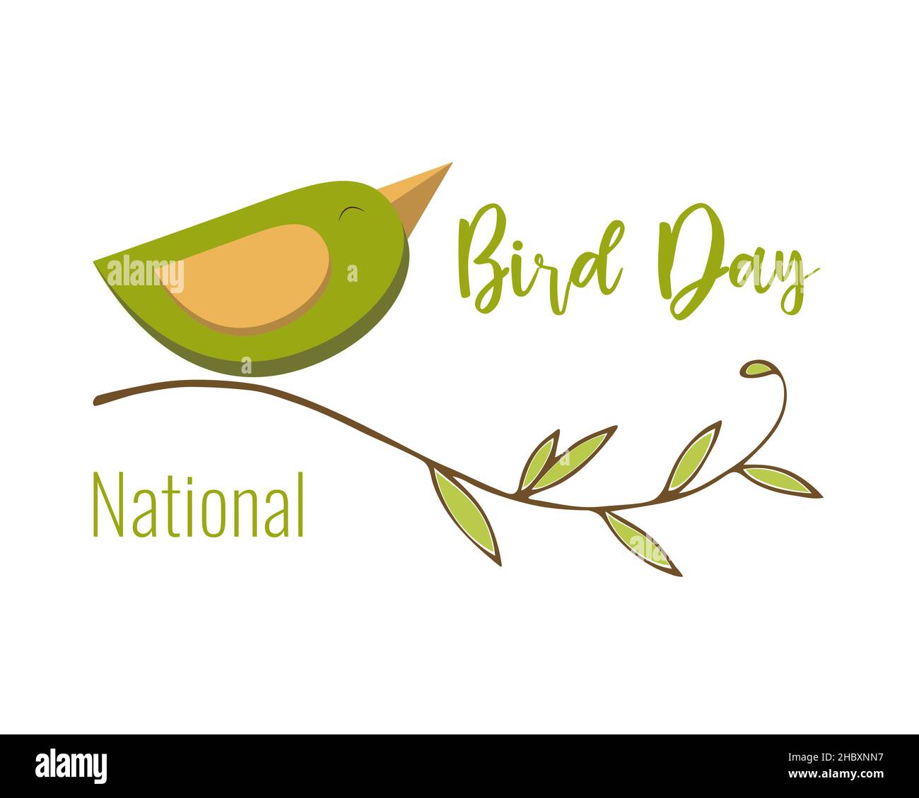 National World Bird Day. Logo icon sticker label emblem. Isolated ...