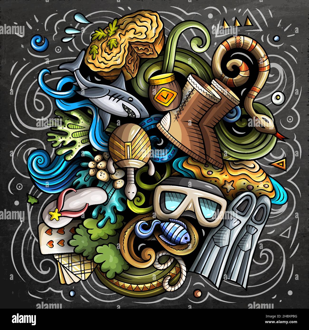 Australia cartoon vector doodle chalkboard illustration Stock Vector ...