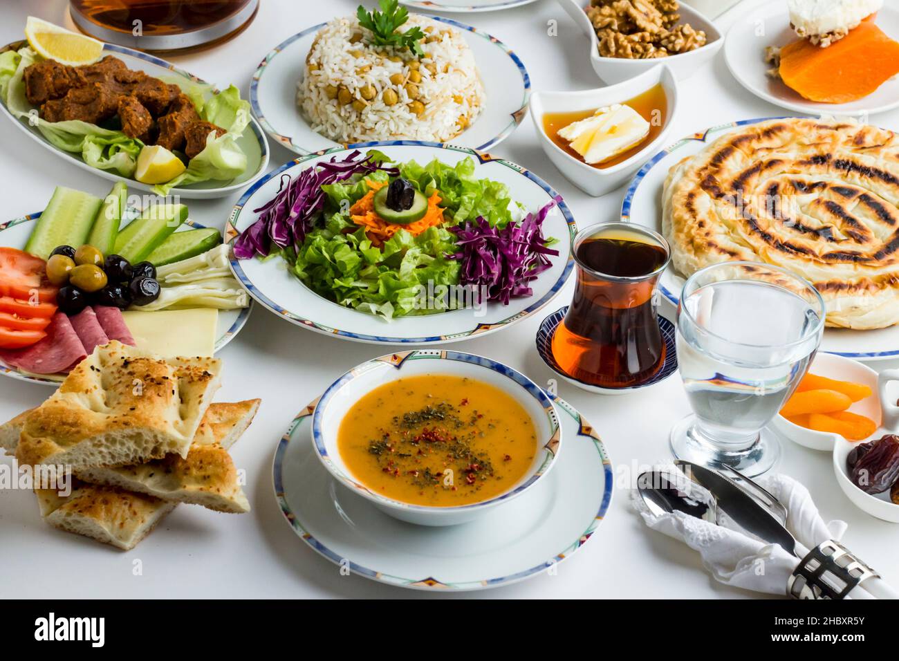 Ramadan,iftar menu with Traditional Turkish Soup Ezo Gelin designed ...