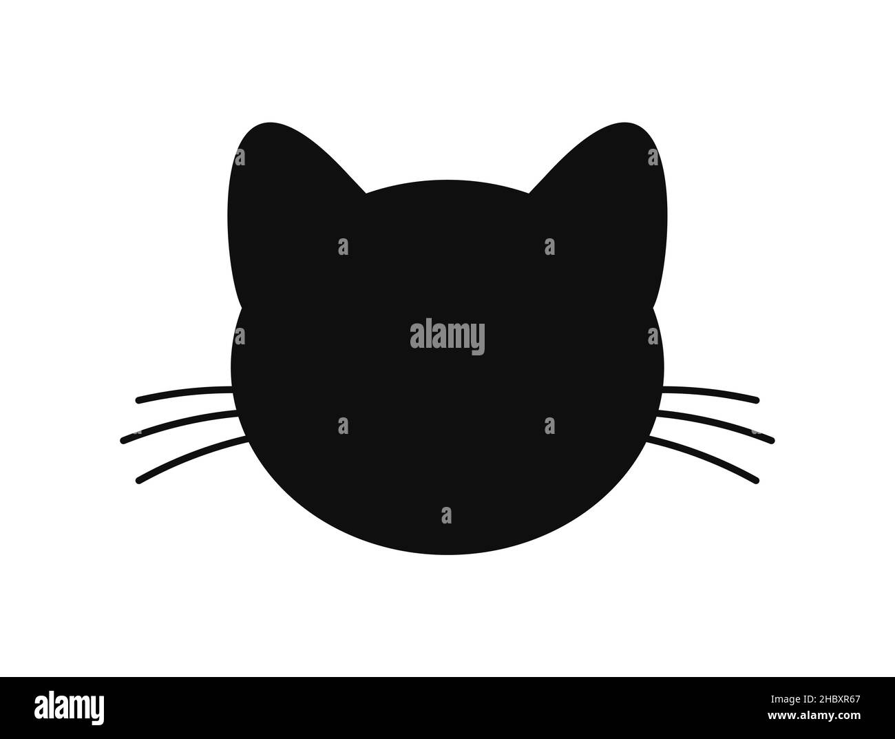 Black cat head shape icon. Vector illustration Stock Vector Image & Art ...