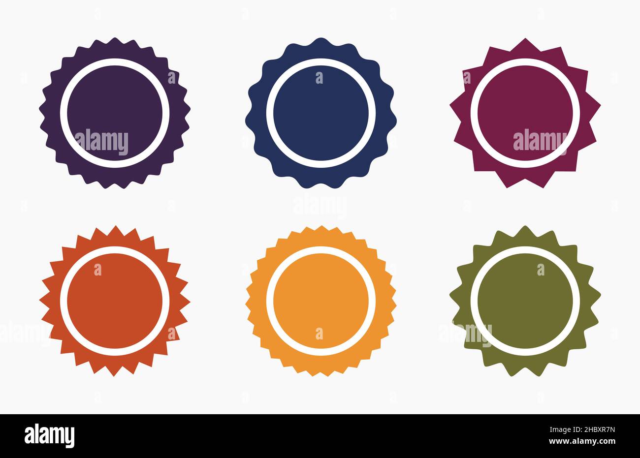 Set of round badges, flat design icons. Vector illustration Stock ...