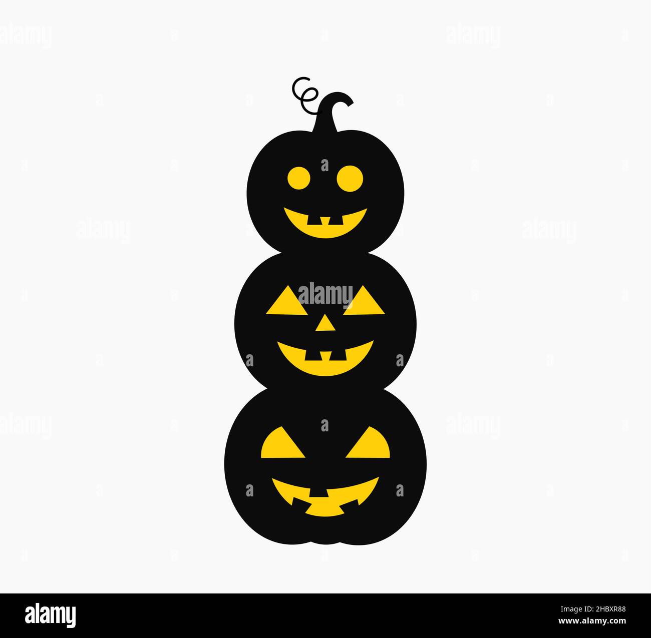 Halloween pumpkins trio fun. Vector illustration Stock Vector Image ...