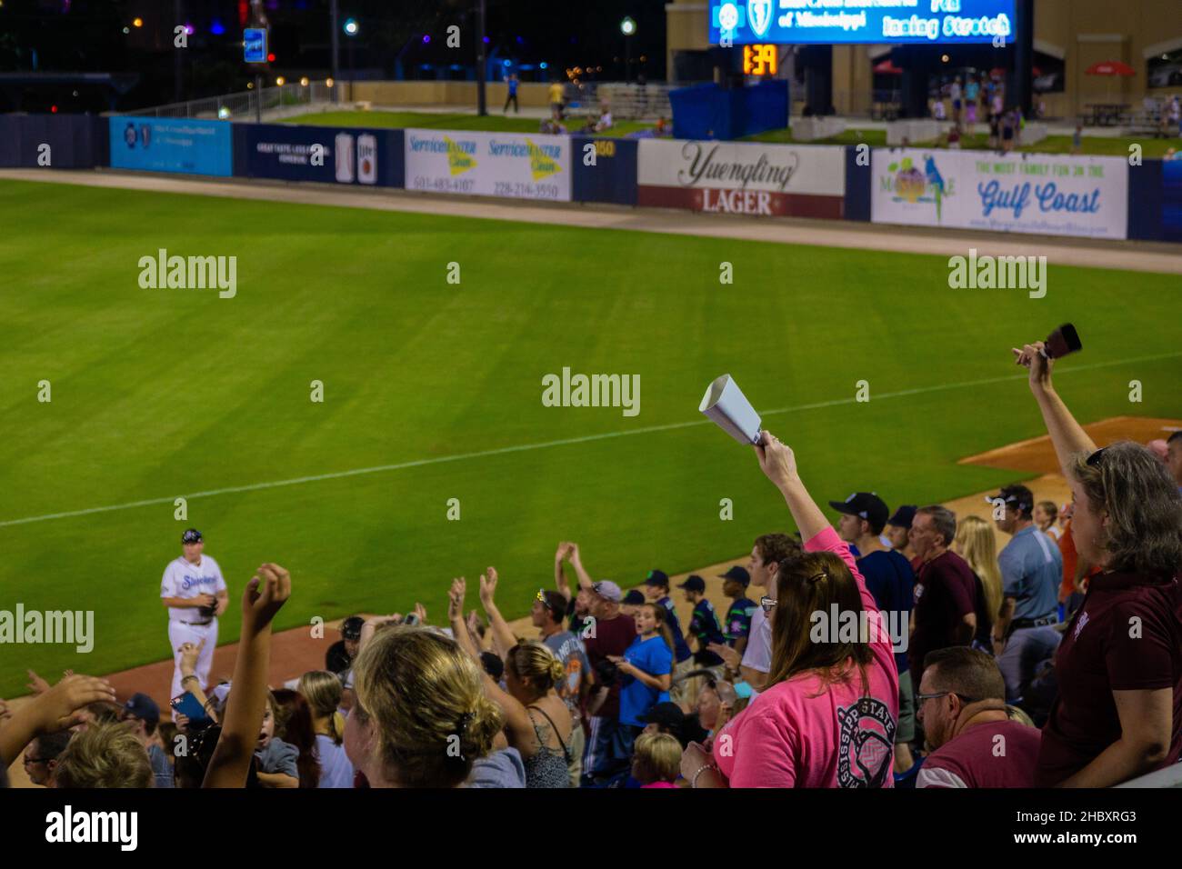BILOXI, UNITED STATES - Nov 27, 2021: A back view of baseball fans of ...