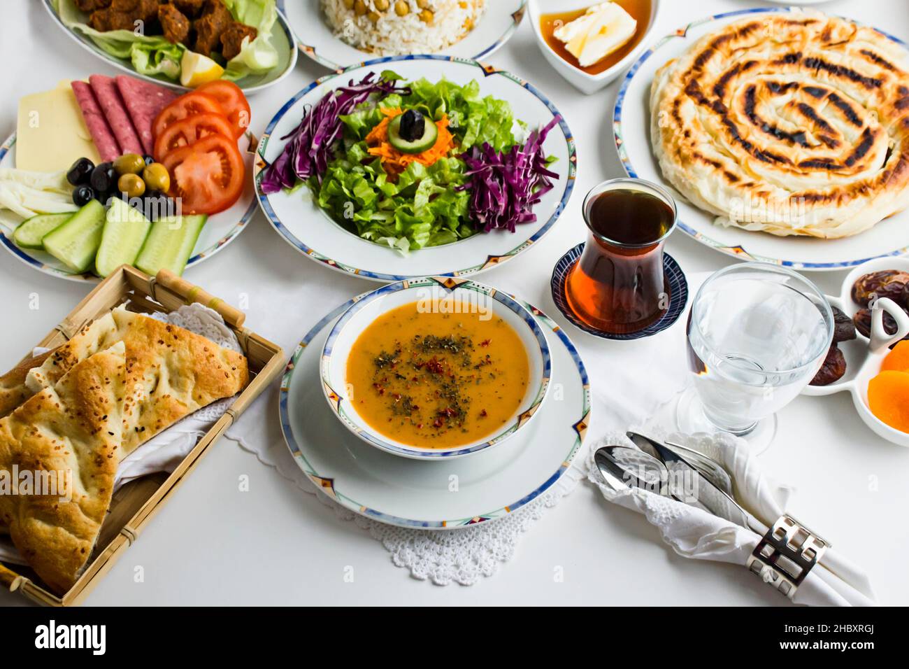 Ramadan,iftar menu with Traditional Turkish Soup Ezo Gelin designed ...