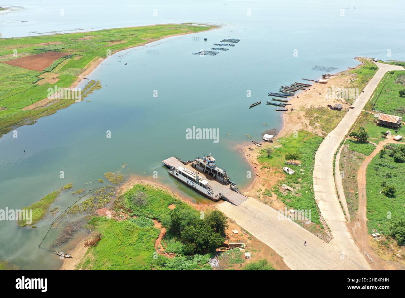 A beautiful shot of the river Dam in Ghana under the cloudy skies Stock ...