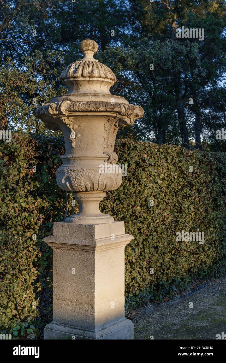Ancient garden sculptures of French castles Stock Photo - Alamy