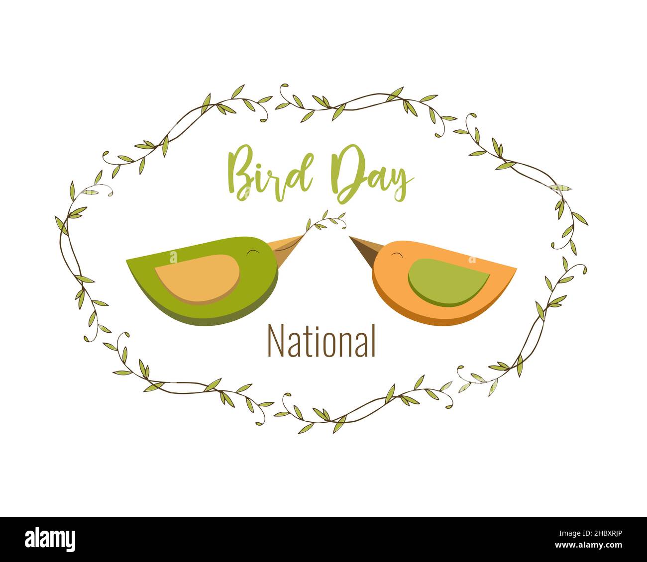 National World Bird Day. Logo icon sticker label emblem. Isolated ...