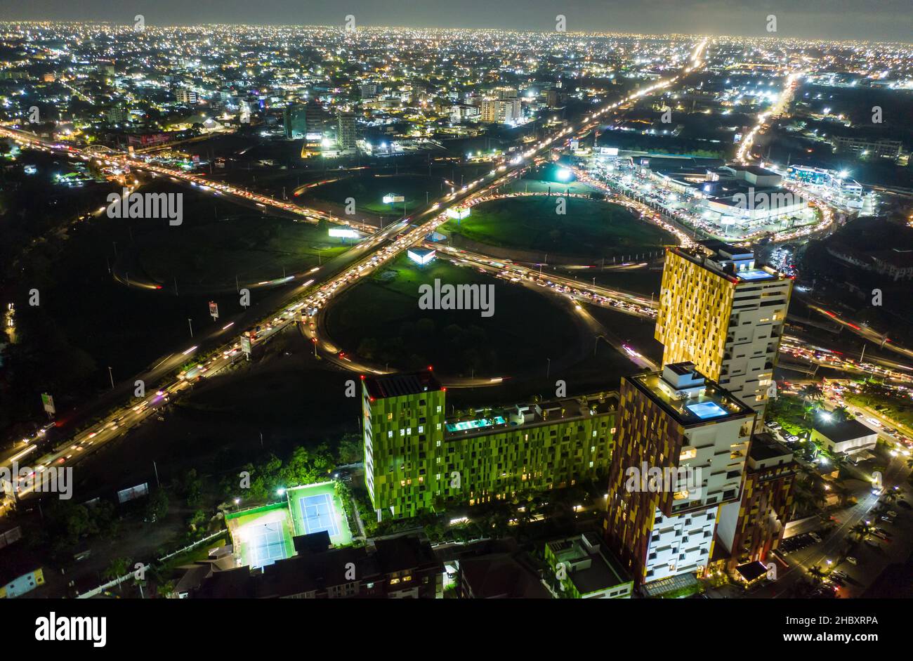 Ghana accra aerial night hi-res stock photography and images - Alamy