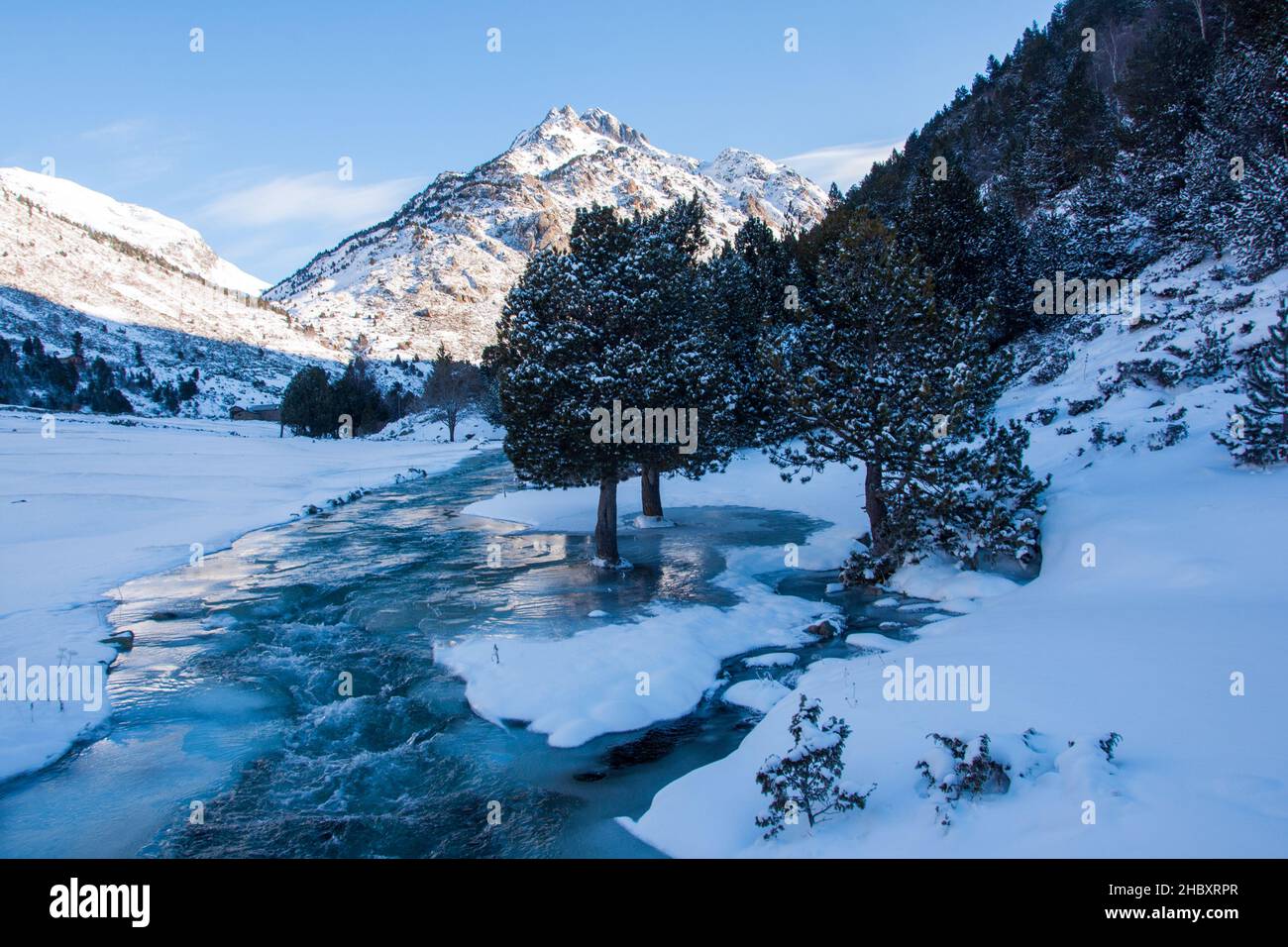 Winter in Andorra. The Vall de Incles in Andorra is one of the most ...