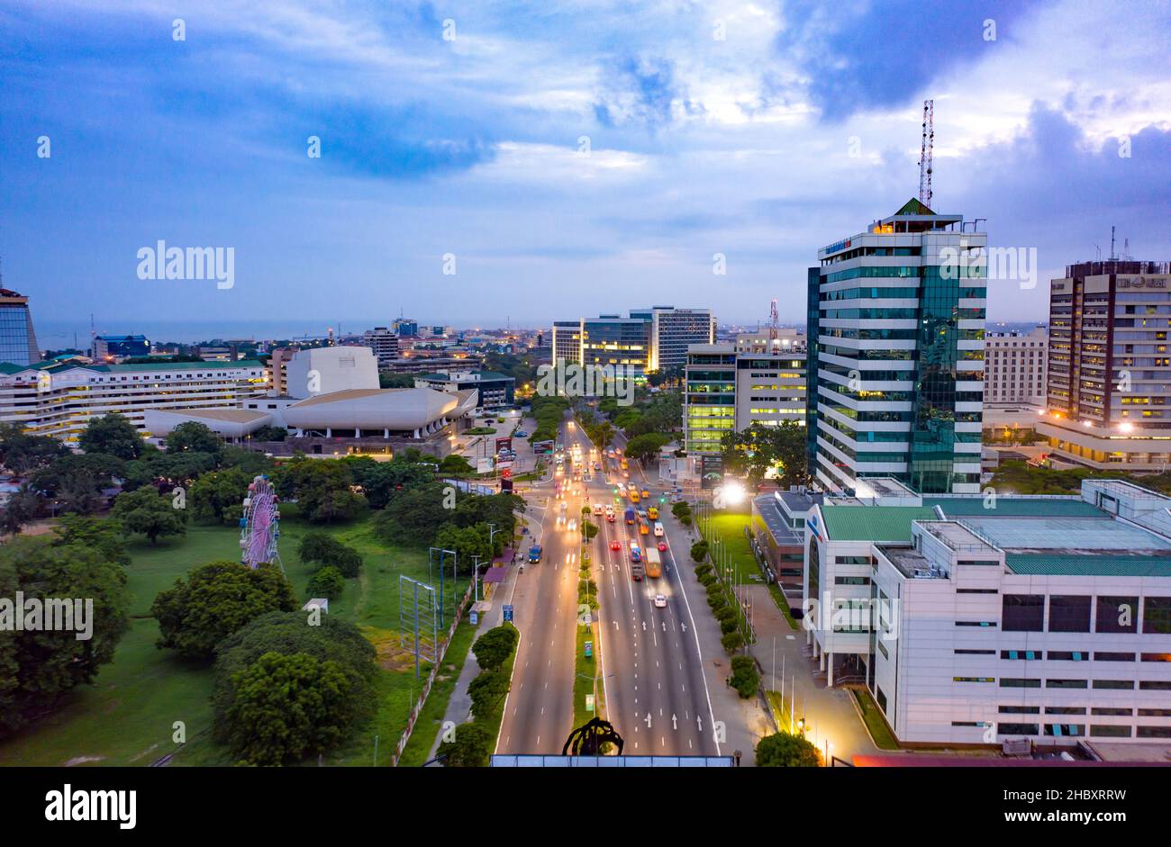 Ghana accra aerial night hi-res stock photography and images - Alamy