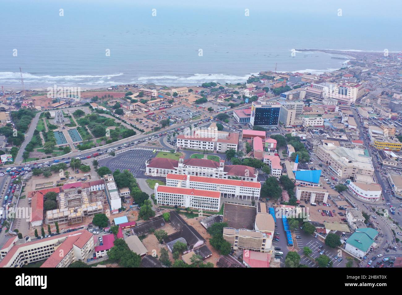 An aerial shot of the city of Accra in Ghana during the day Stock Photo ...