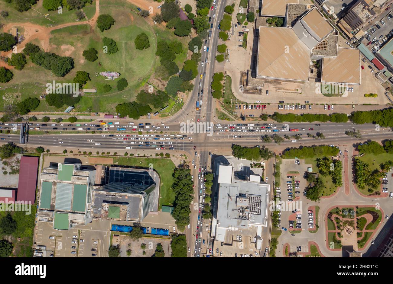 An aerial shot of the city of Accra in Ghana during the day Stock Photo ...