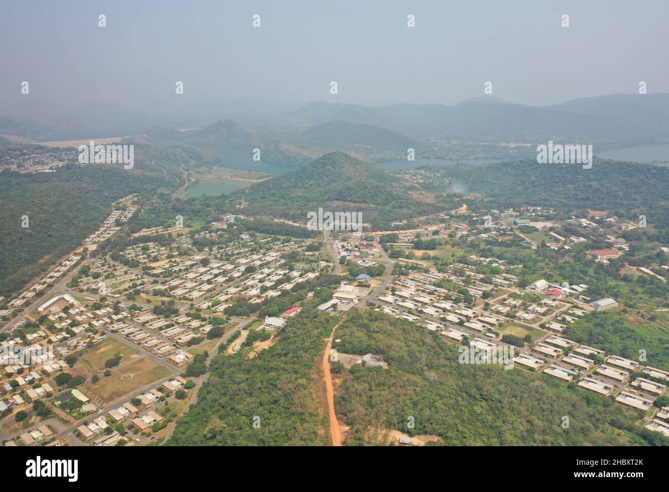 An aerial shot of the Akosombo township in Ghana Stock Photo - Alamy