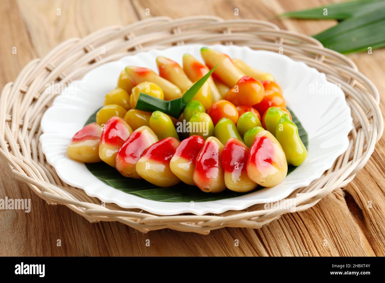 Kanom Look Choup (Thai) or Kue Ku Buah (Indonesia), Fruit Shaped Mung ...