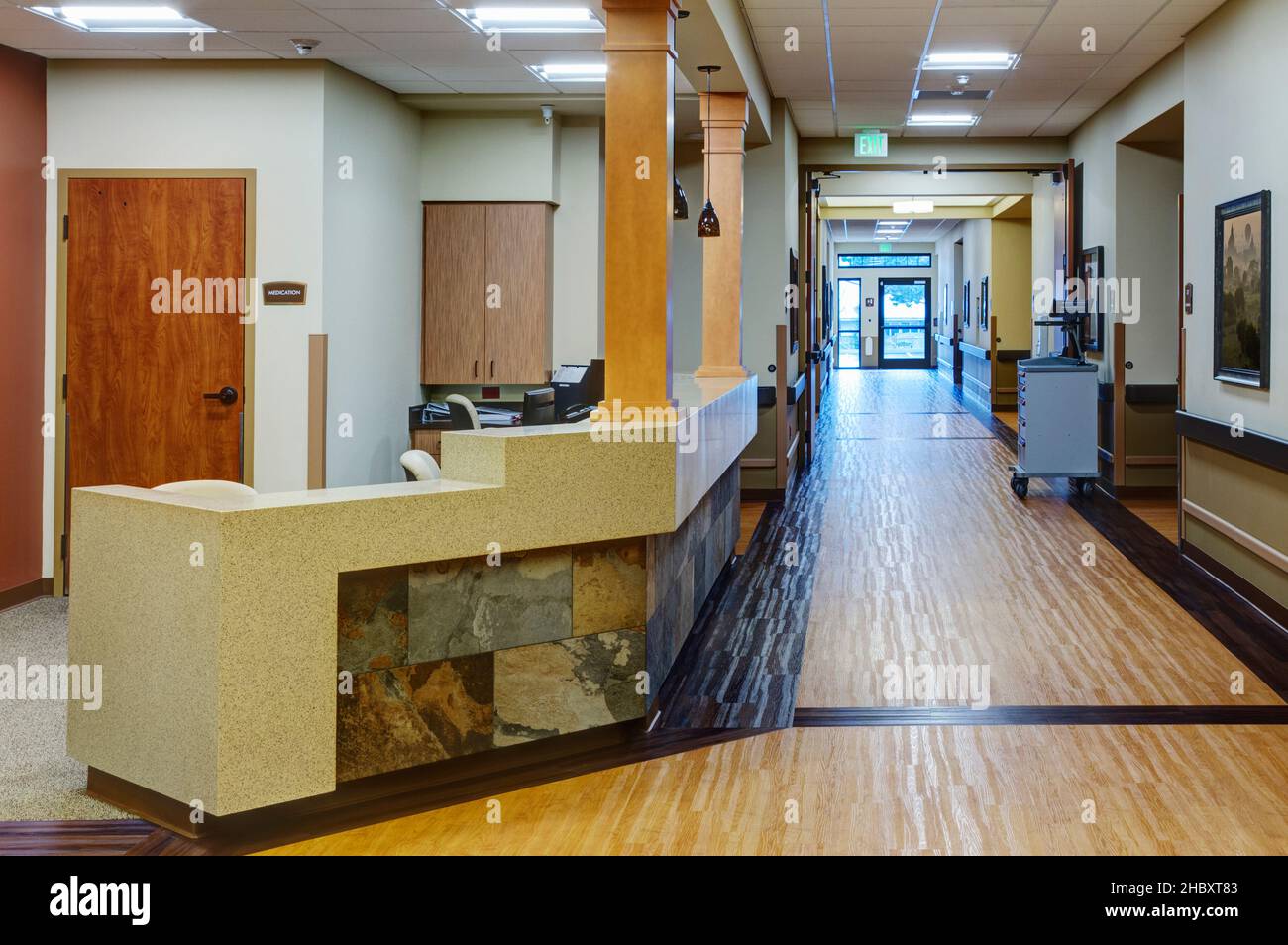 An assisted living and care home for seniors, modern building Stock ...