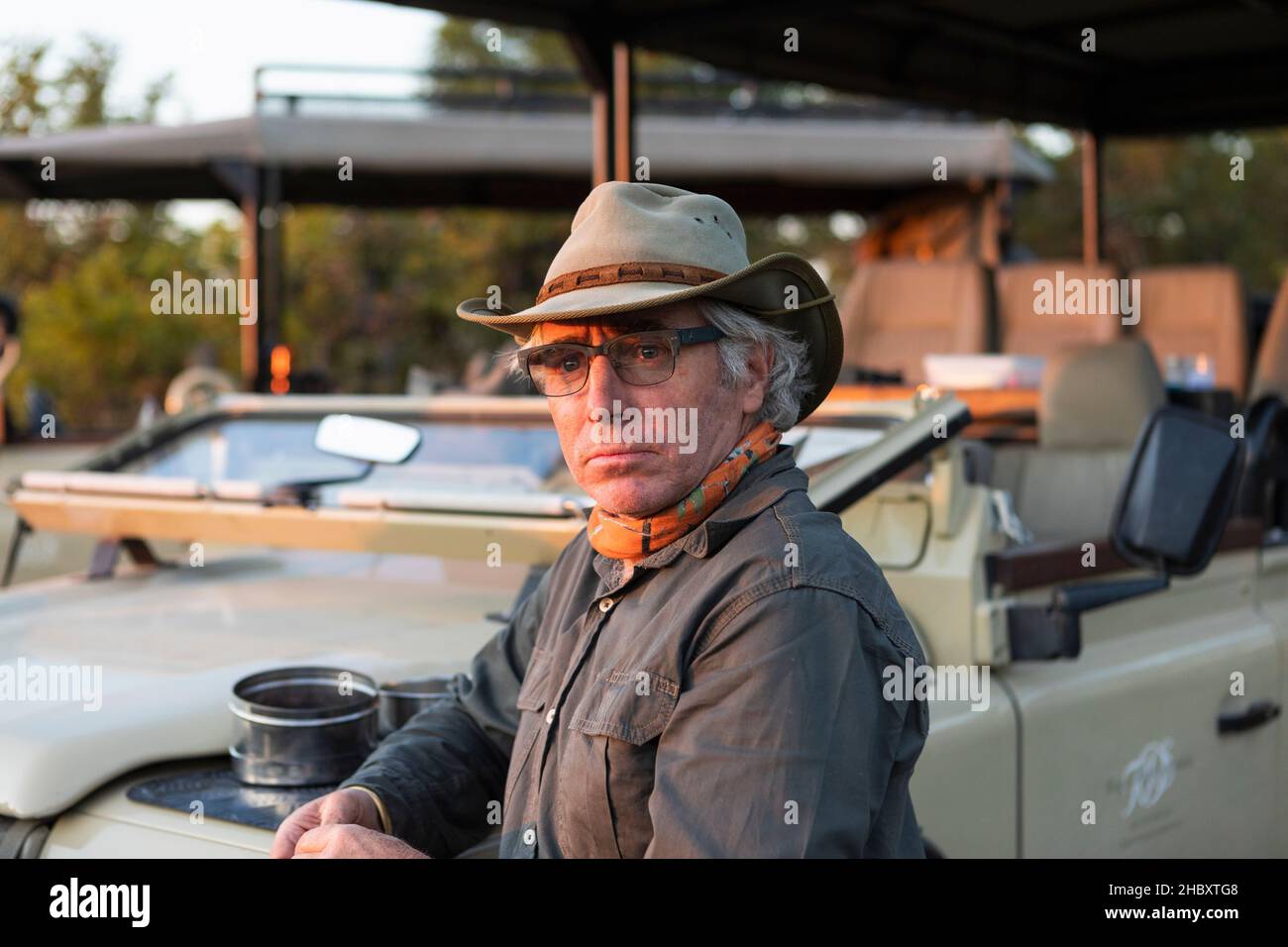 Safari Guide Okavango Delta Botswana Stock Photo Alamy
