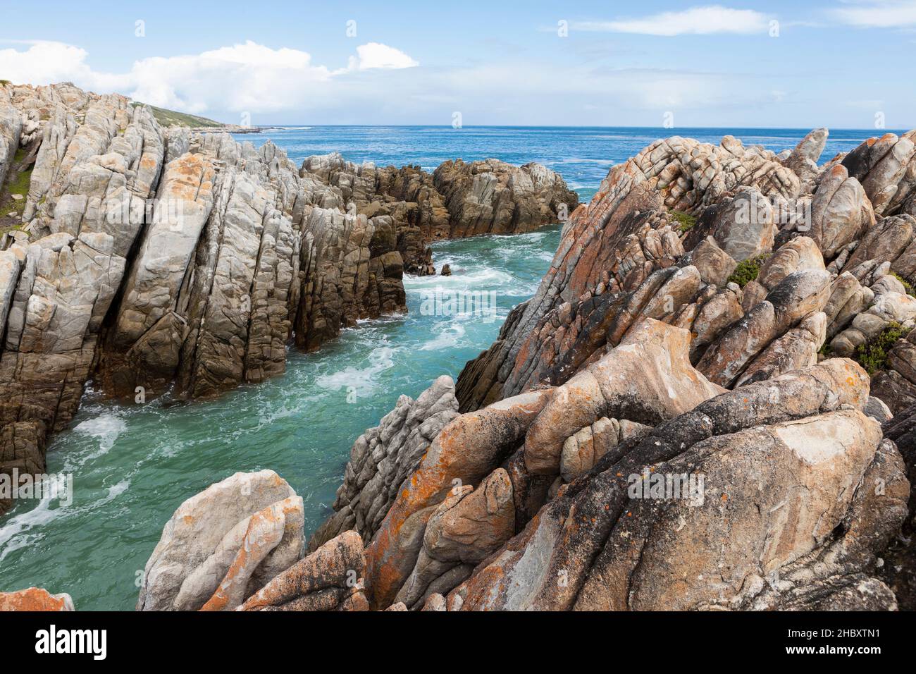 Jagged rocks on the Atlantic coast, waves on the water surface Stock ...
