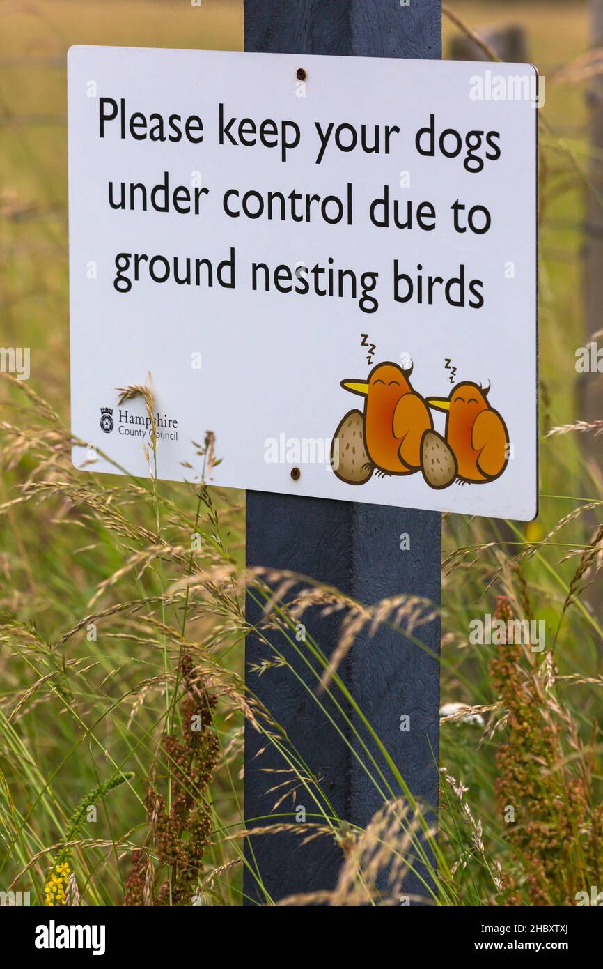 Please keep your dogs under control due to ground nesting birds sign at ...