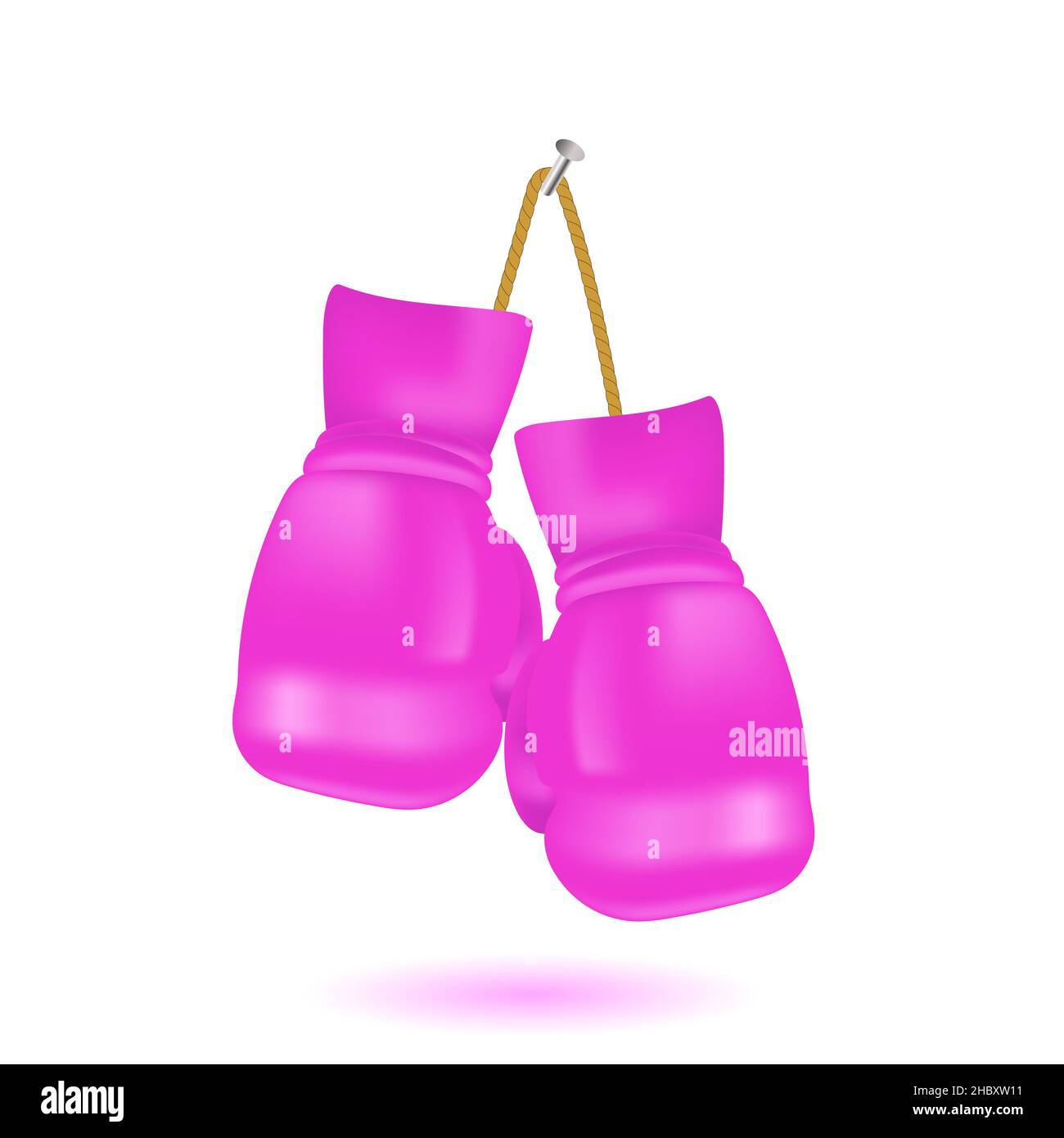 Pink Boxing Glove Icon Isolated on White Background Stock Photo - Alamy