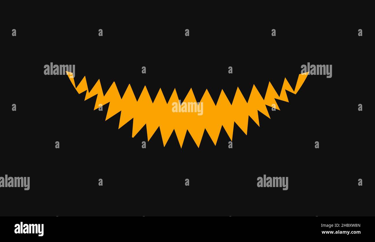Creepy Halloween smile in the dark. Vector illustration background ...
