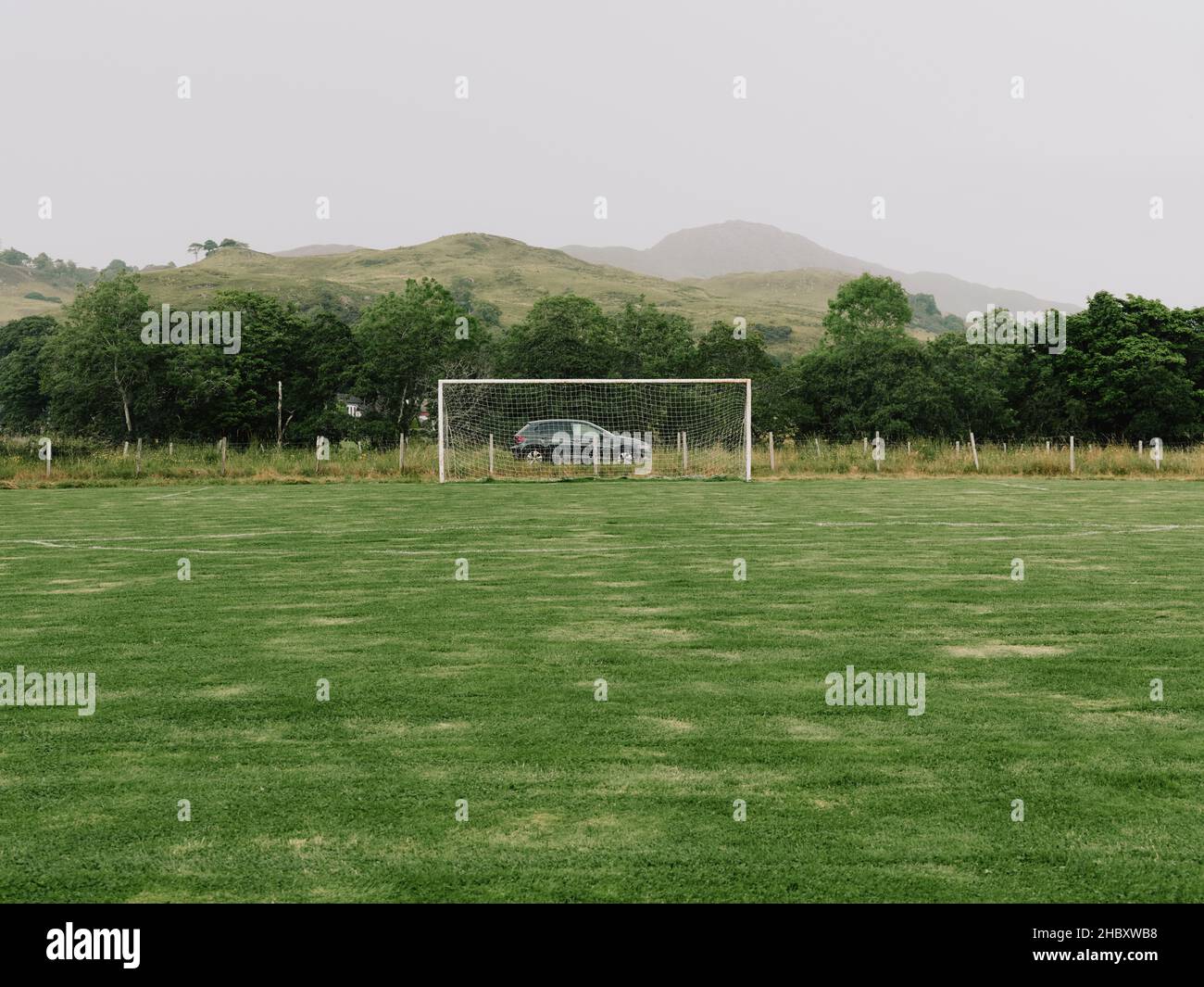 Car behind goal hi-res stock photography and images - Alamy