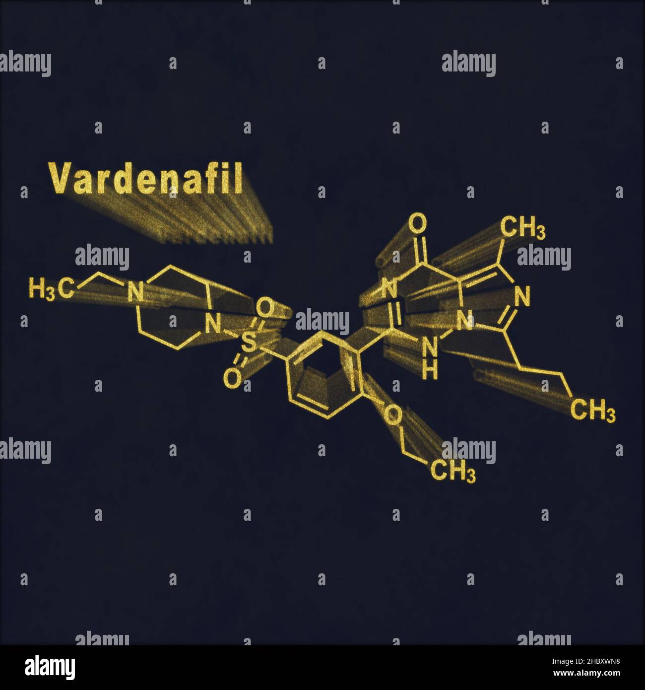 Vardenafil erectile dysfunction drug molecule Structural chemical ...