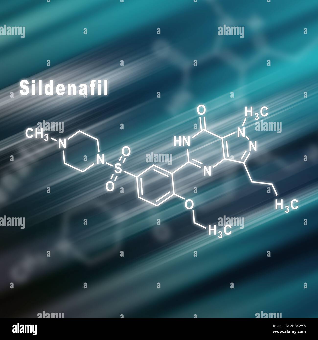 Sildenafil erectile dysfunction drug molecule Structural chemical ...