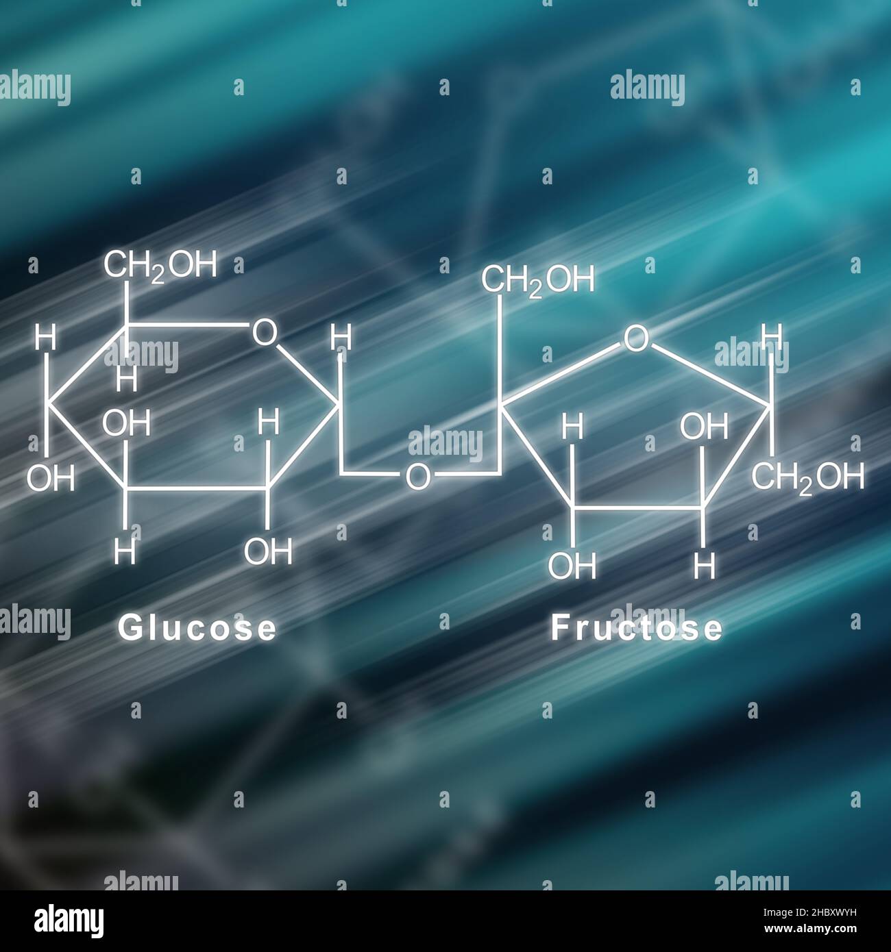 Sucrose Structural chemical formula futuristic background Stock Photo ...