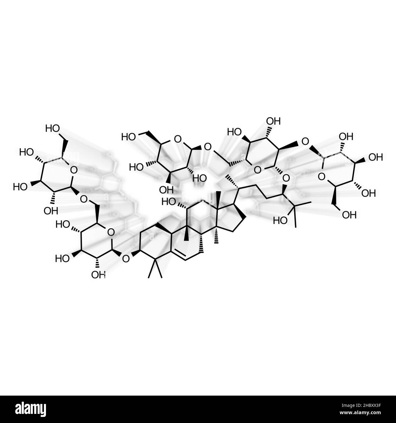 Mogroside Structural chemical formula on a white background (Monk Fruit ...