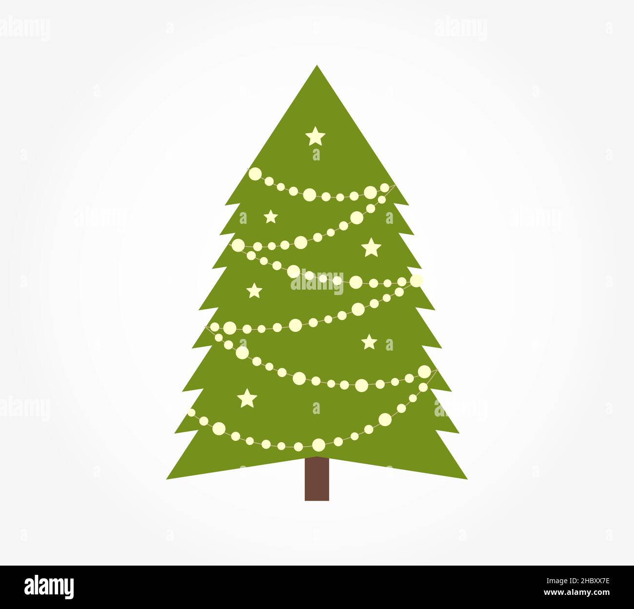 Decorated Christmas tree symbol. Vector illustration Stock Vector Image ...