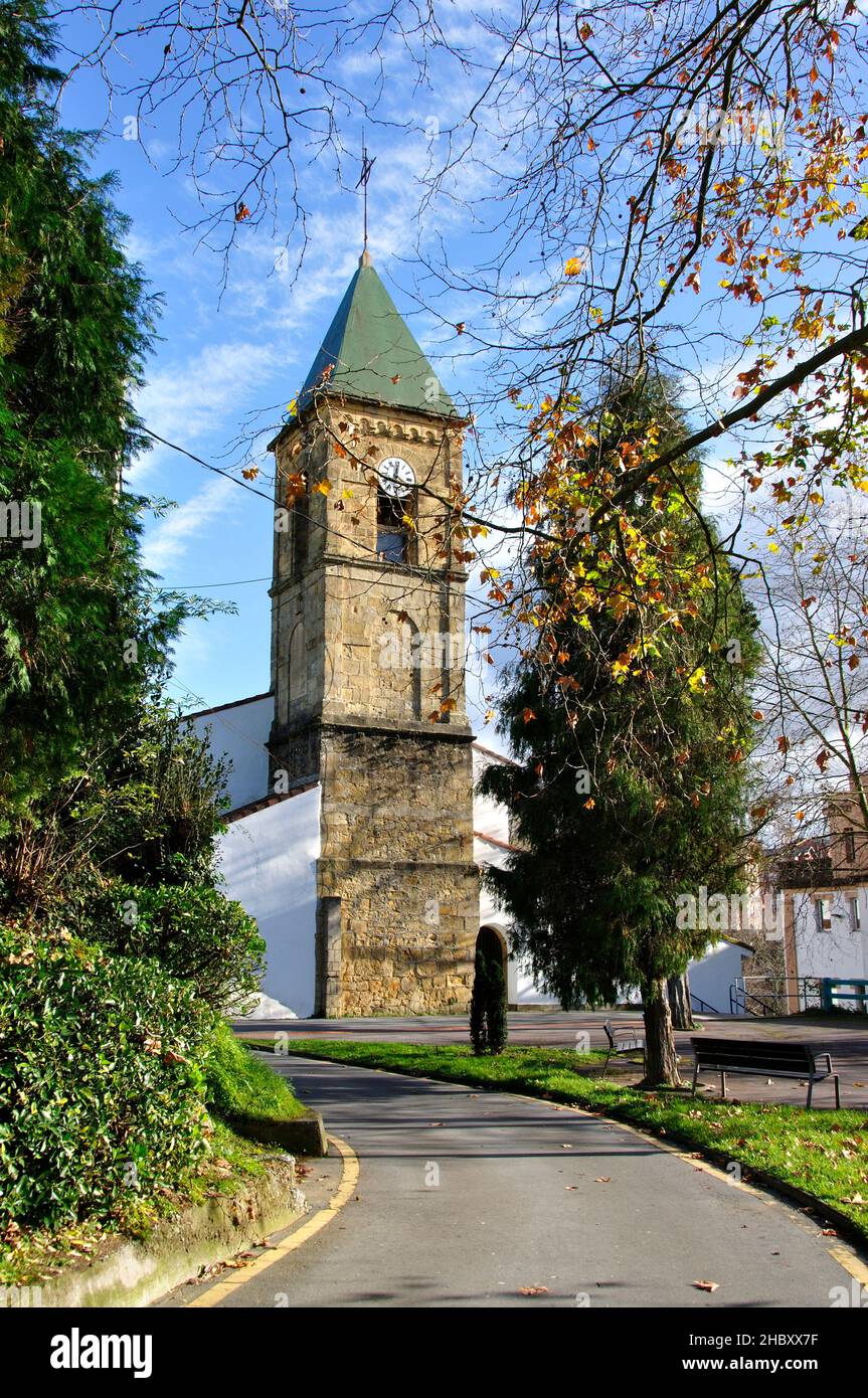 Leioa church tower Stock Photo - Alamy