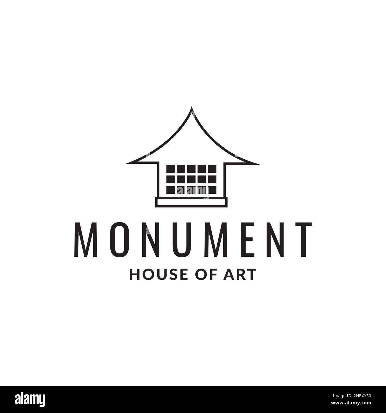 line little monument logo design vector graphic symbol icon sign ...