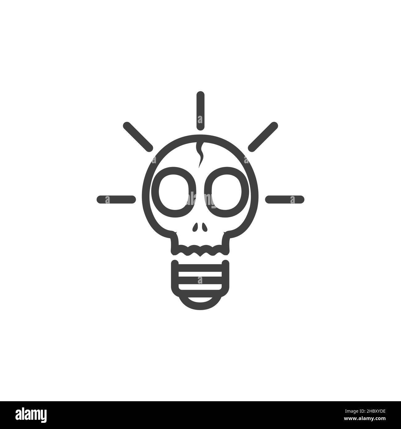 Human skull with light bulb hi-res stock photography and images - Alamy