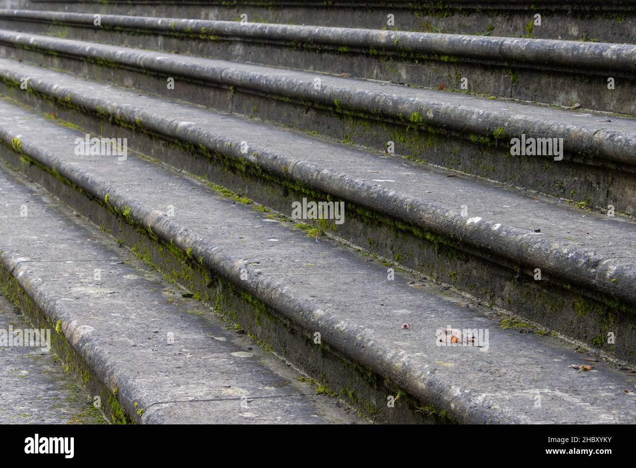 Slanted side view on old vintage sandstone steps with focus on ...