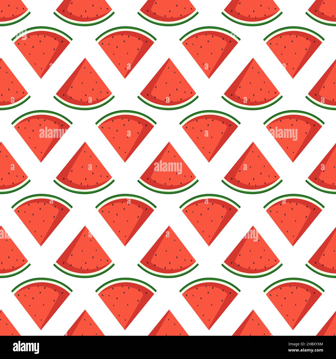 Cute seamless pattern with bright red watermelon. Fruit or berry print ...