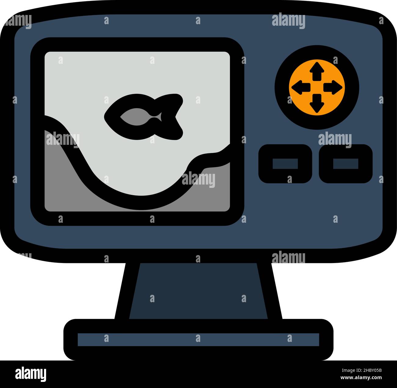 Icon Of Echo Sounder. Editable Bold Outline With Color Fill Design ...
