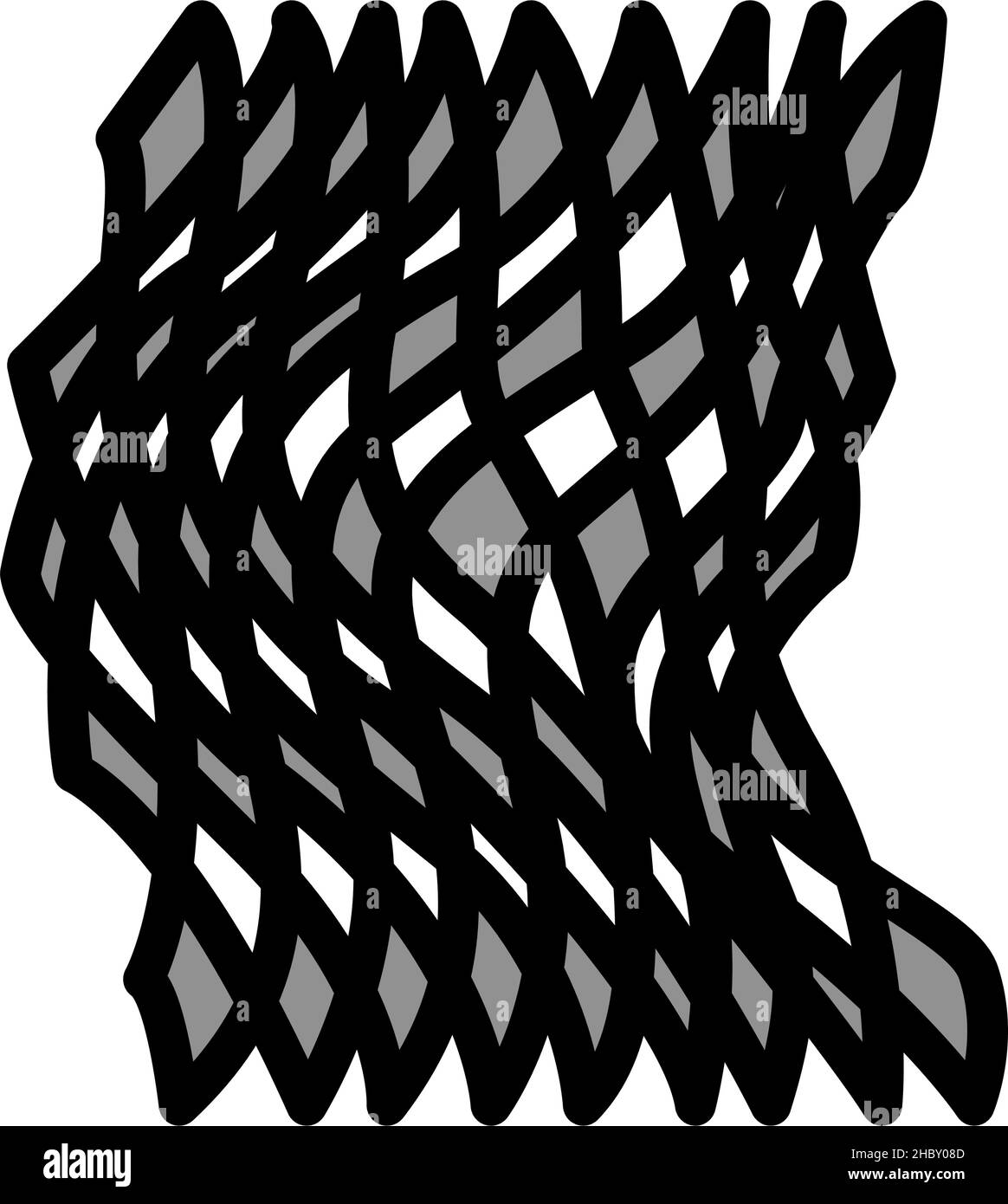 Icon Of Fishing Net. Editable Bold Outline With Color Fill Design ...