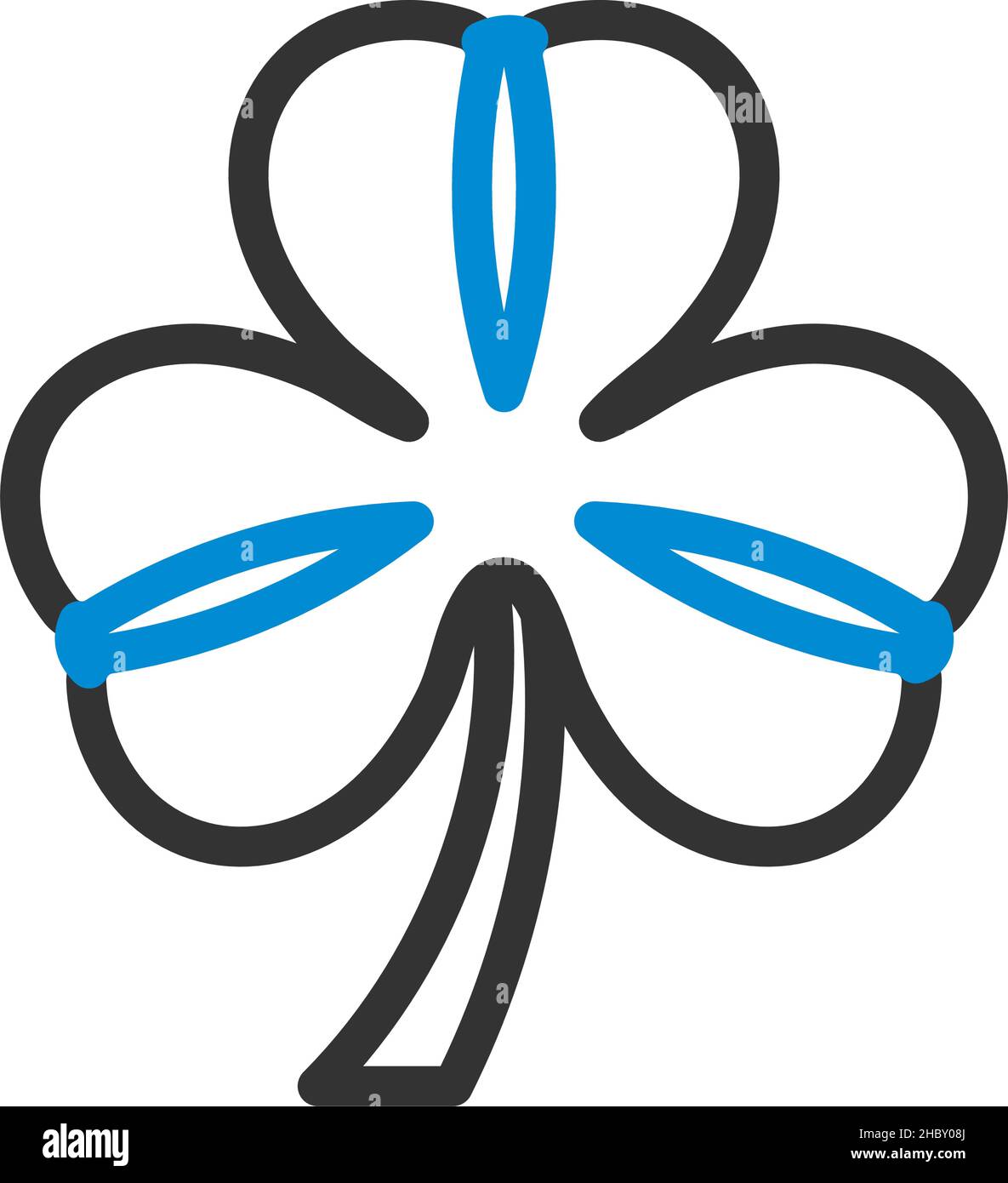 Shamrock Icon. Editable Bold Outline With Color Fill Design. Vector ...