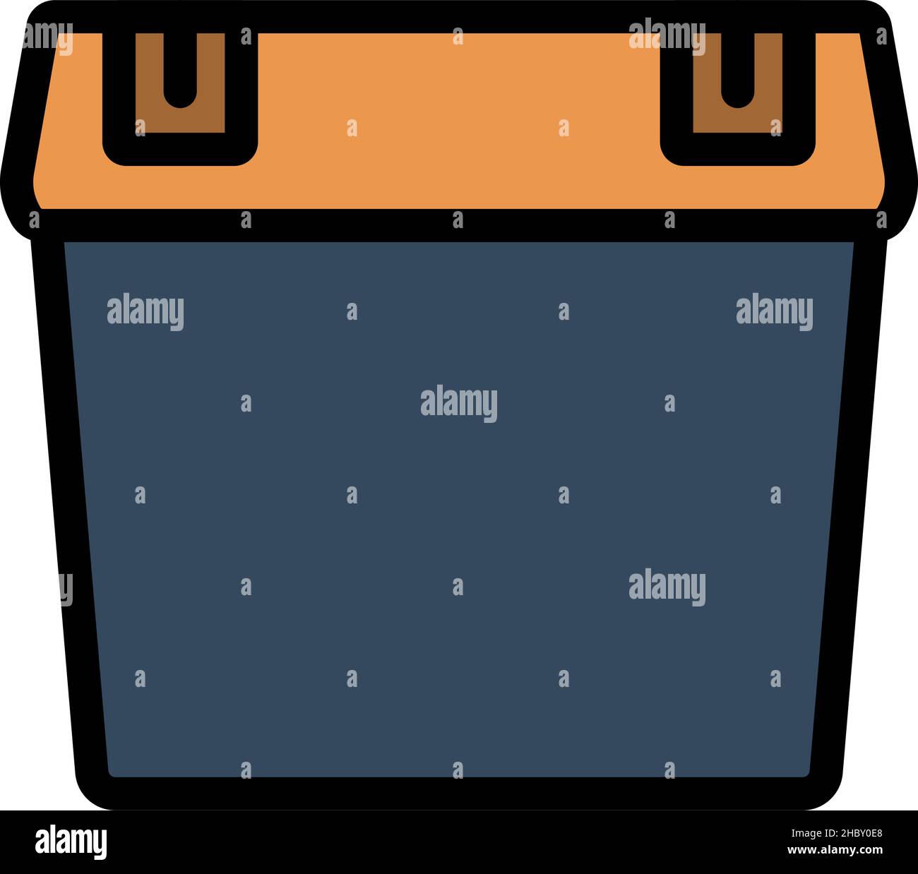 Icon Of Fishing Opened Box. Editable Bold Outline With Color Fill ...