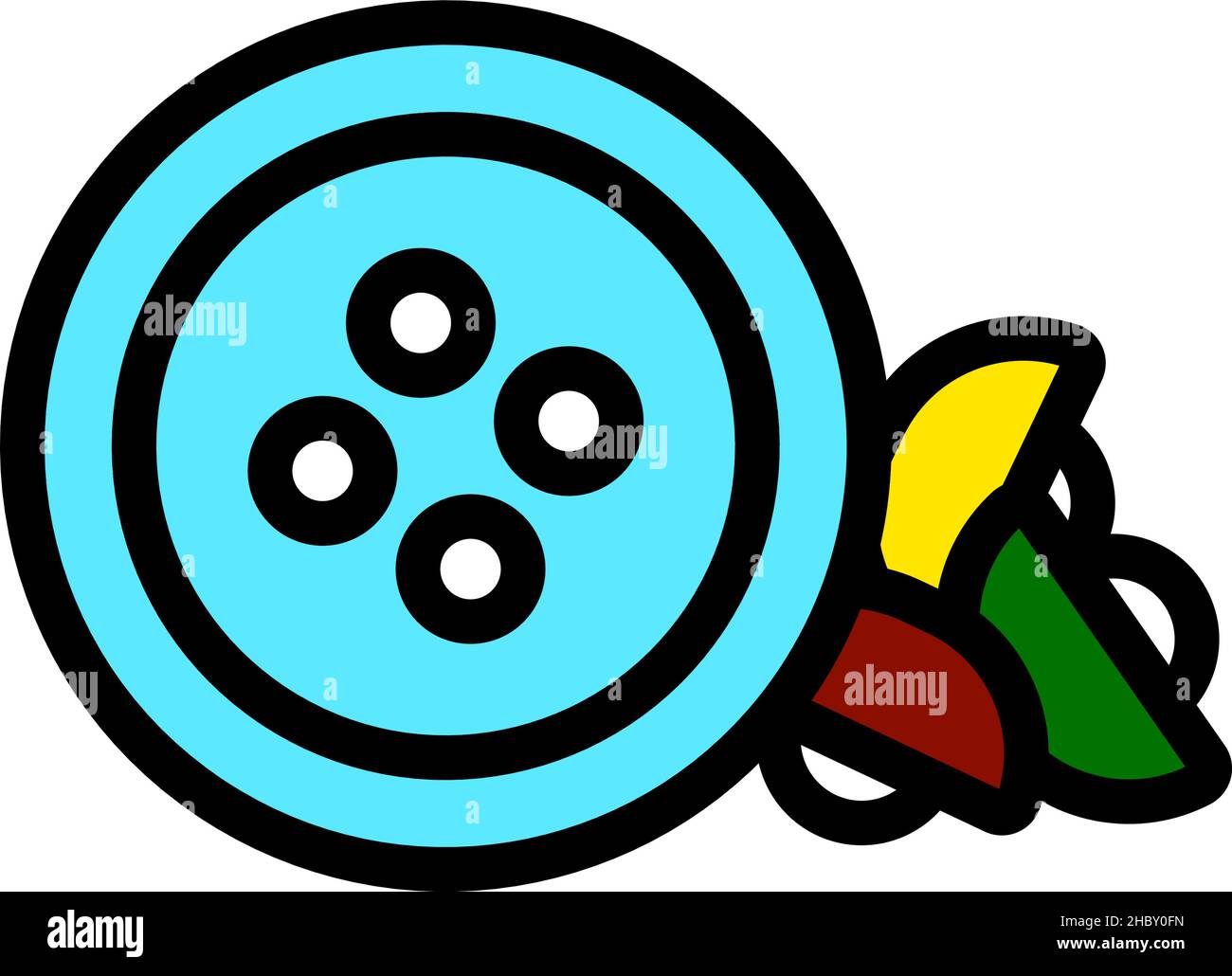 Sewing Buttons Icon. Editable Bold Outline With Color Fill Design ...