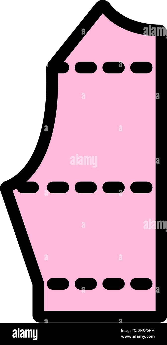 Sewing Pattern Icon. Editable Bold Outline With Color Fill Design ...