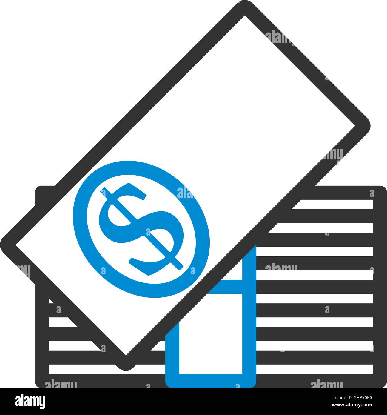 Stack Of Banknotes Icon. Editable Bold Outline With Color Fill Design ...