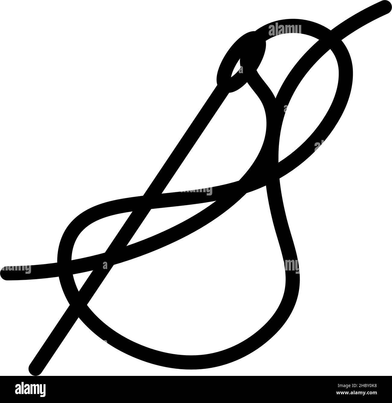 Sewing Needle With Thread Icon. Editable Bold Outline With Color Fill ...