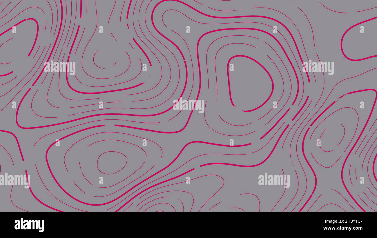 3d illustration - Revealing outline topographic contour map Stock Photo ...