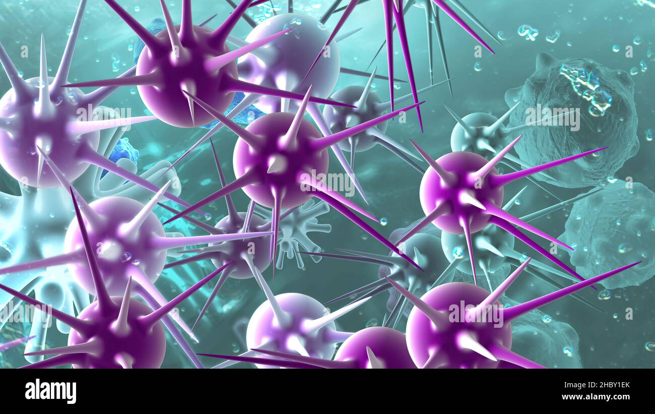 3d illustration - Concept of Cancer Cell in human body Stock Photo - Alamy
