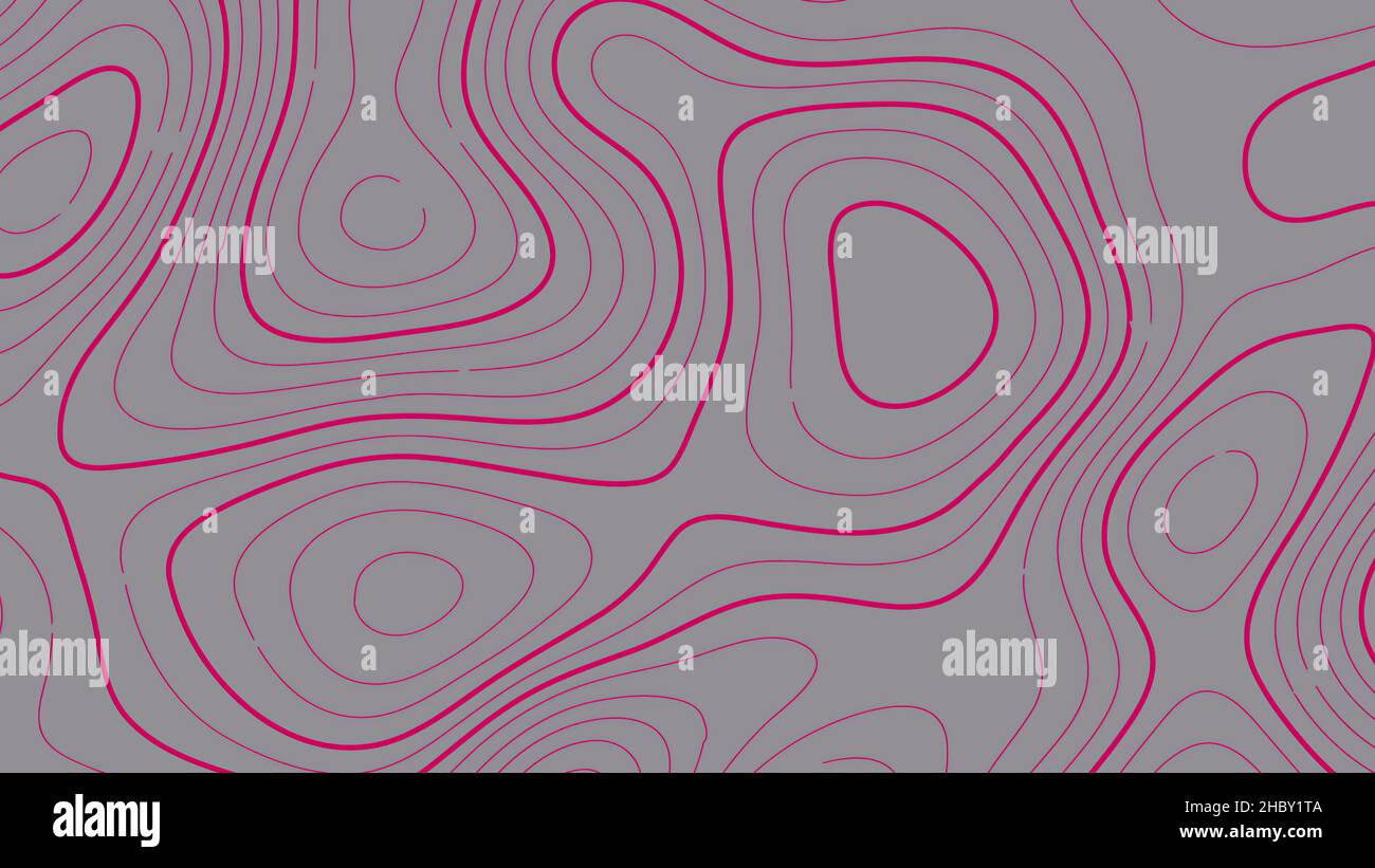 3d illustration - Revealing outline topographic contour map Stock Photo ...