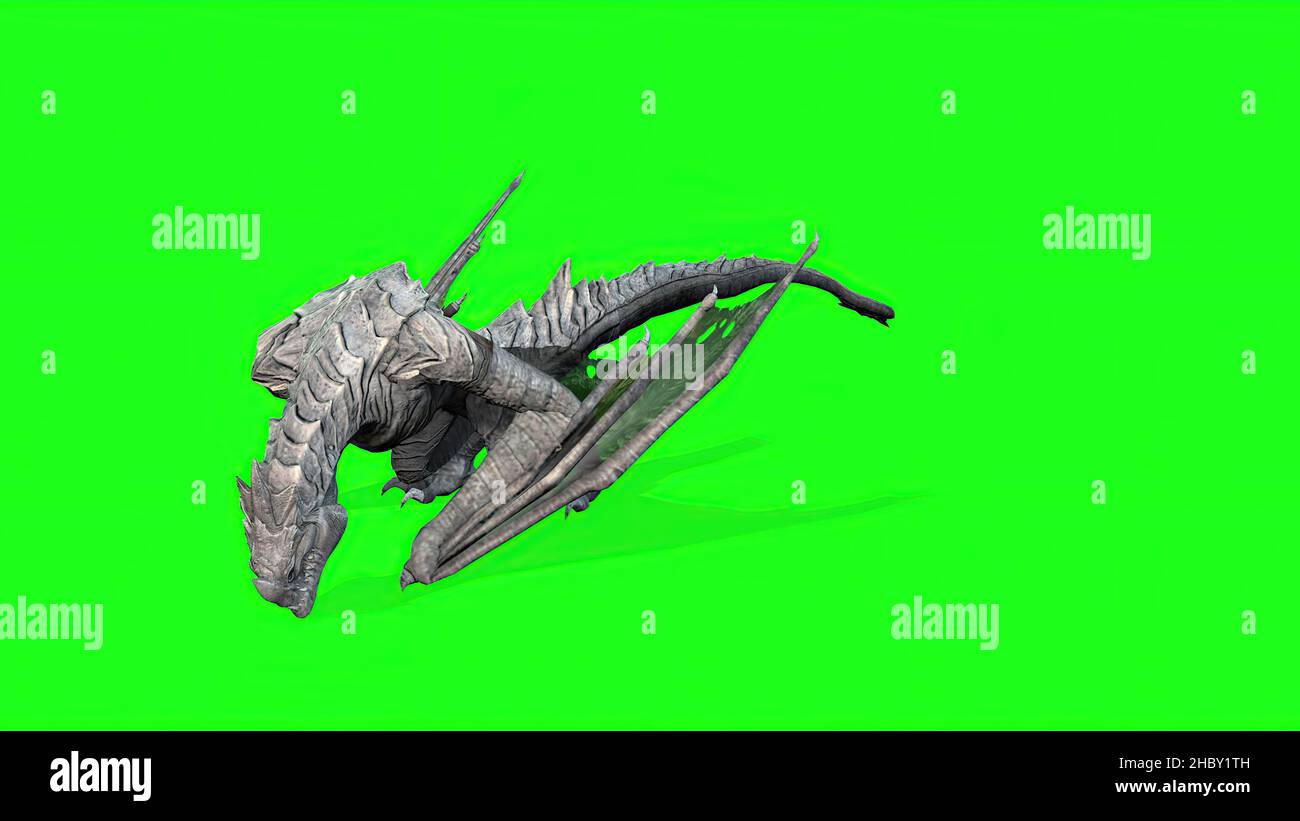 Dragon walking on green screen hi-res stock photography and images - Alamy