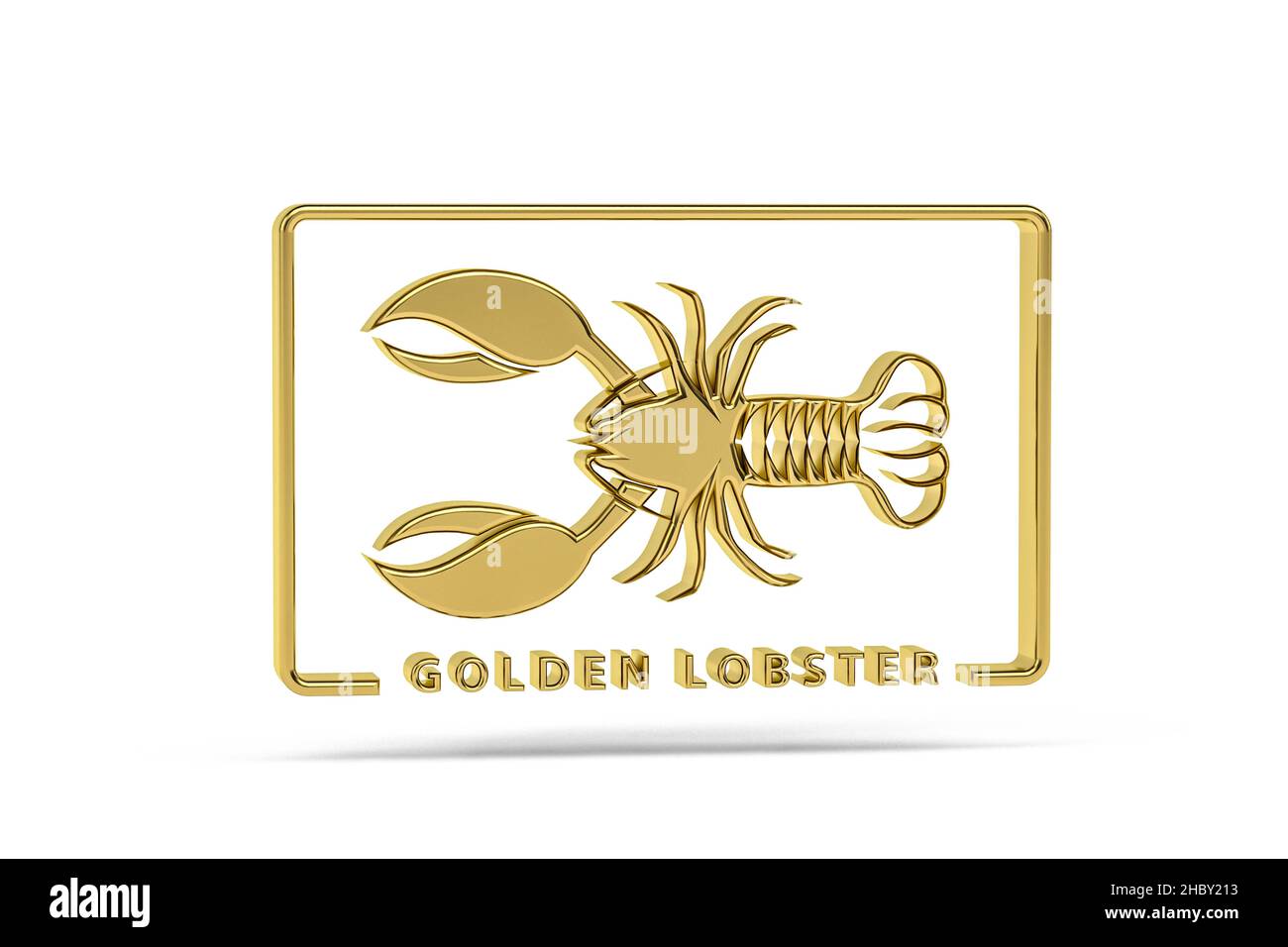 Golden 3d lobster icon isolated on white background - 3d render Stock ...
